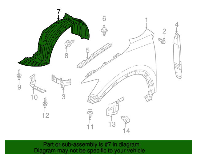 B45A-56-140H - Fender Liner - 2014-2018 Mazda 3 | Werner Mazda Parts