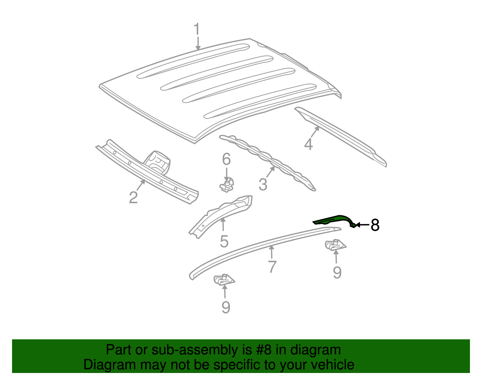 75554-0C040 - High-Quality Moulding, Roof Drip Side Finish, Rear Left ...