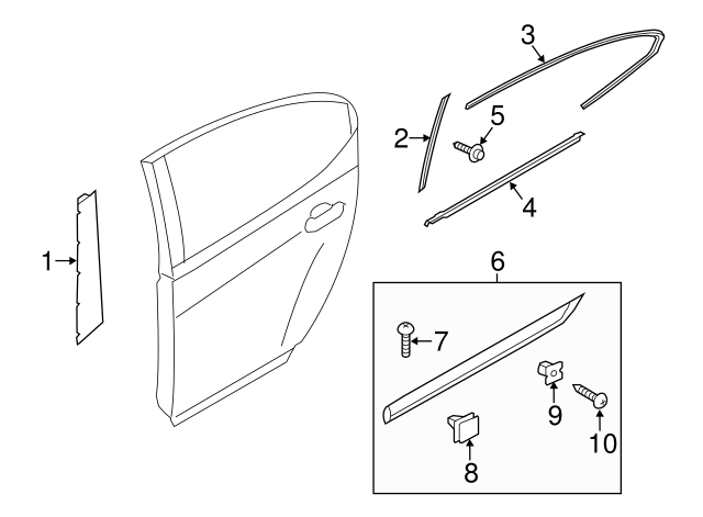83860-3R001 - Rear Molding - 2014-2016 Kia Cadenza | Kia Auto Parts