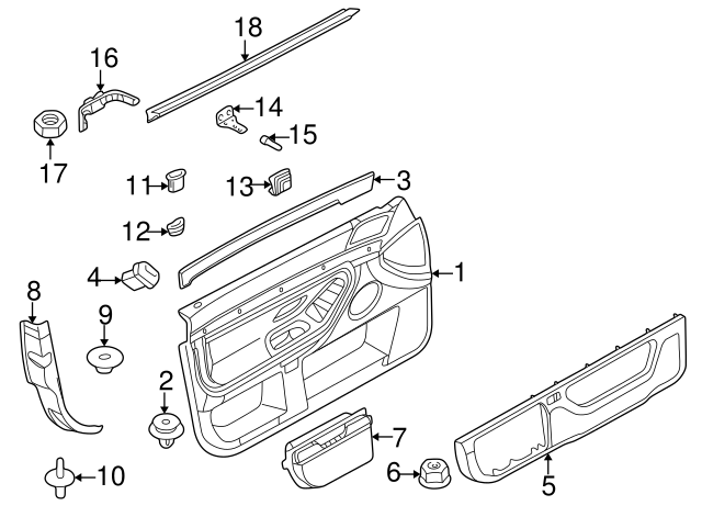 51418101204 - 1991-2005 BMW Door Trim Panel Clip (51-41-8-101-204 ...