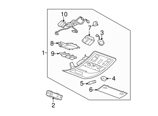 2012-2013 GM Light Cashmere Roof Console 22780450 | TascaParts.com