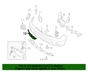 2005-2012 Nissan Frontier Spoiler 96012-EA800 | Nissan Parts Central