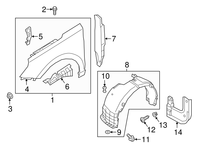 2018-2020 Hyundai Elantra GT Fender Liner 86811-G3000 | QuirkParts