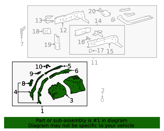 53702-02310 - Fender Apron Assembly 2020-2024 Toyota Corolla ...