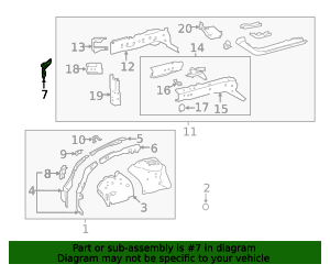 Genuine Toyota Front Brace part# 53835-02020 for 2019-2025 Toyota ...