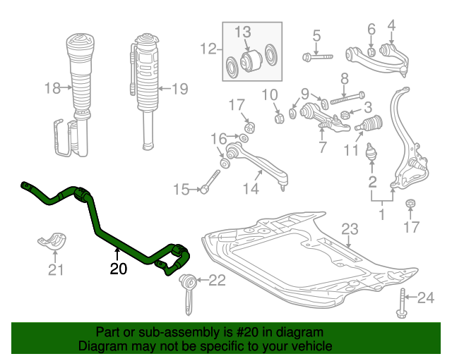220-323-25-65 - Stabilizer Bar 2001-2006 Mercedes-Benz | Mercedes-Benz ...