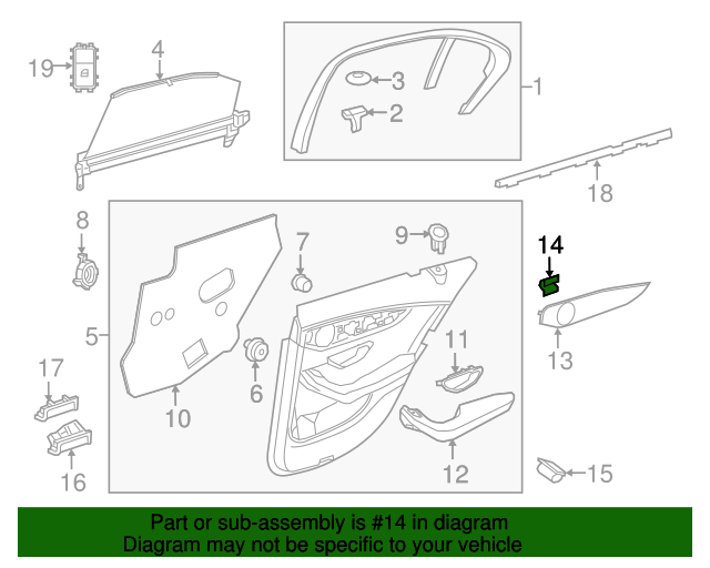 001-991-25-98 - Door Trim Molding Clip 2015-2022 Mercedes-Benz ...