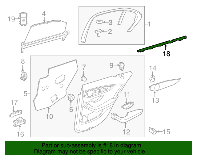 2015-2021 Mercedes-Benz Door Window Belt Weatherstrip 205-735-03-65 ...