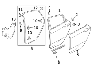 2022-2023 Honda Civic Door Weather-Strip 72850-T20-A01 | Honda Factory ...