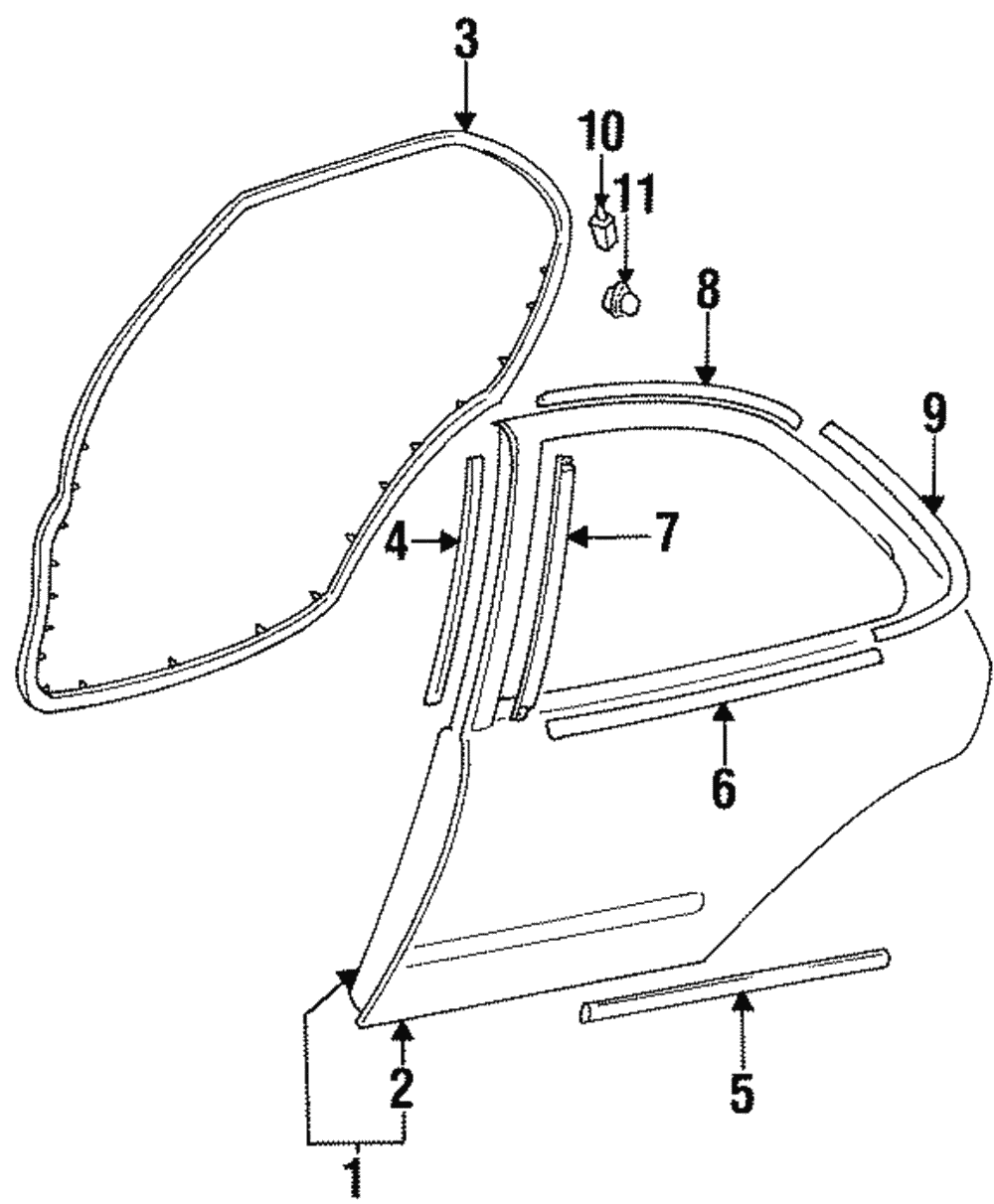 1993-1997 Nissan Altima Window Molding 82284-1E400 | TascaParts.com