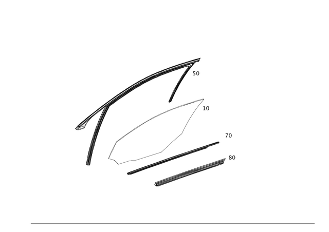212-725-03-25-28 - Window Guide Rail Mercedes-Benz USA Parts