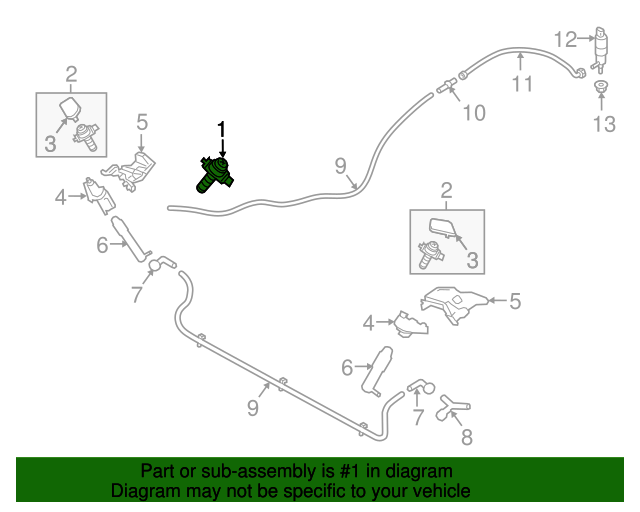 2015-2019 Porsche Macan Washer Nozzle 95B-955-100-A | Sunset Porsche Parts