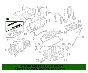 1996-2006 GM Upper Intake Manifold Gasket Kit with Upper Side Intake ...