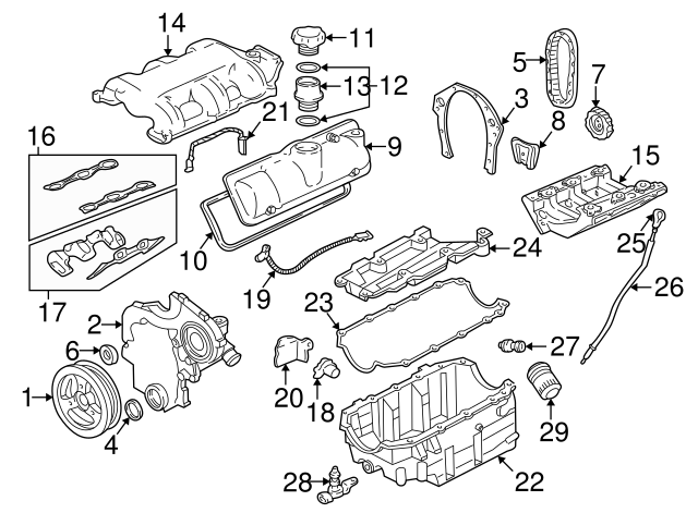 1996-2006 GM Upper Intake Manifold Gasket Kit with Upper Side Intake ...