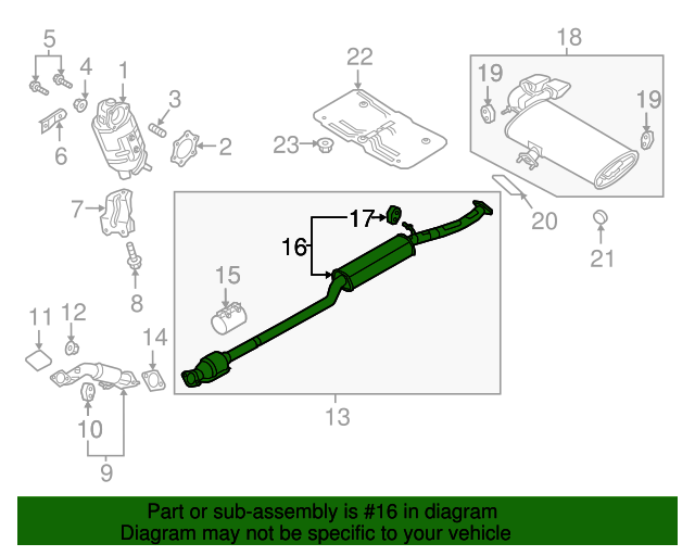 28650-D3470 - Exhaust Muffler 2016-2018 Hyundai Tucson | AutoNation Parts