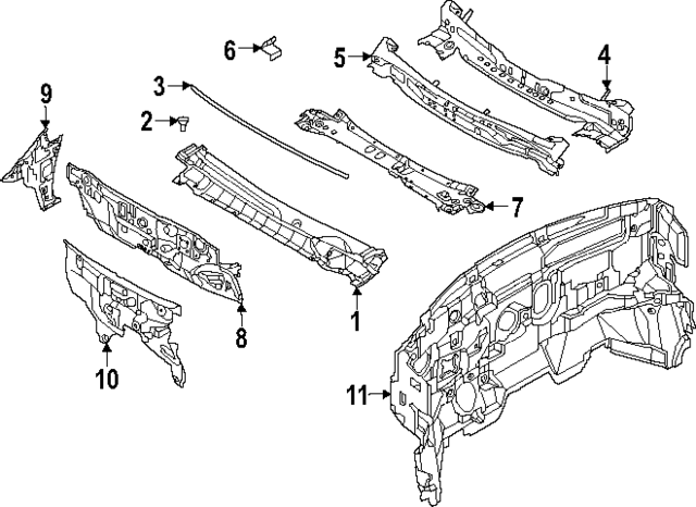 2022-2024 Nissan Pathfinder Cowl Panel 66100-6SA0A | QuirkParts