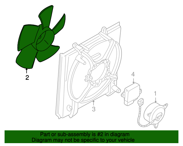 2002-2015 Mitsubishi Fan Blade MR464708 | Mitsubishi Parts Warehouse