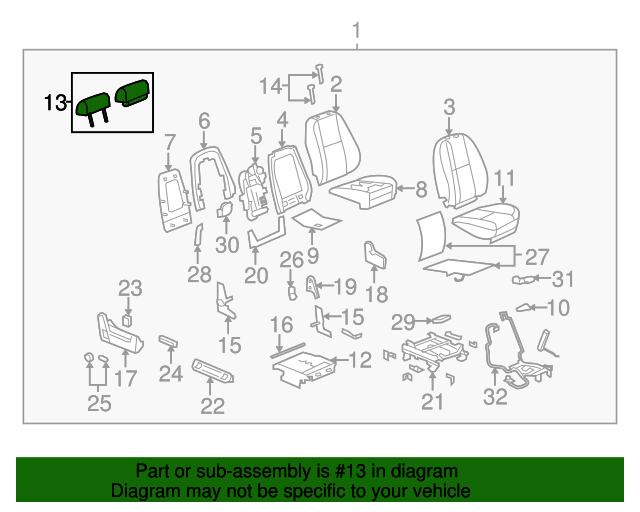 2009 Cadillac Restraint 25948864 | GMPartsDirect.com
