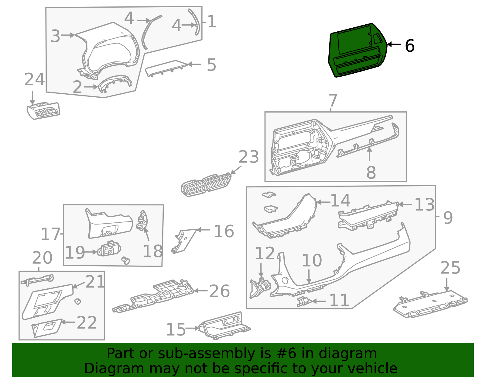 55422-0E050 - Radio Bezel 2020-2024 Toyota Highlander | AutoNation Parts