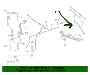 447-820-01-00 - Wiper Arm 2016-2023 Mercedes-Benz Metris | Mercedes ...