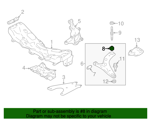 2018-2023 Subaru Lower Control Arm Rear Bushing 20204FL020 | Subaru ...