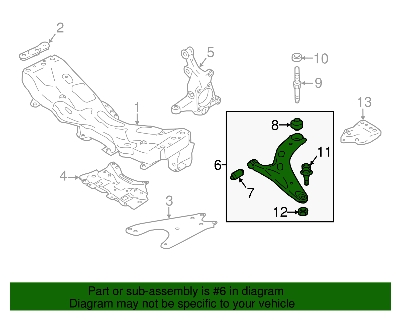 2018-2023 Subaru Crosstrek Lower Control Arm 20202FL031 | Subaru Parts ...