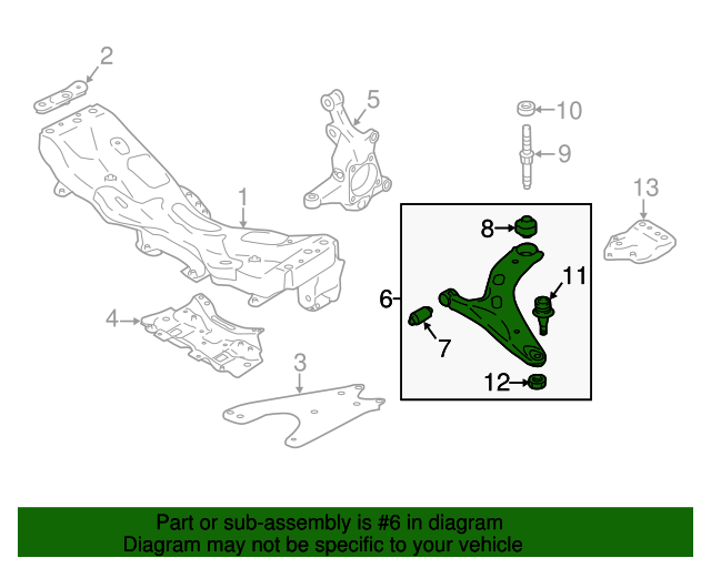 2018-2023 Subaru Crosstrek Lower Control Arm 20202FL021 | Subaru Parts Guys