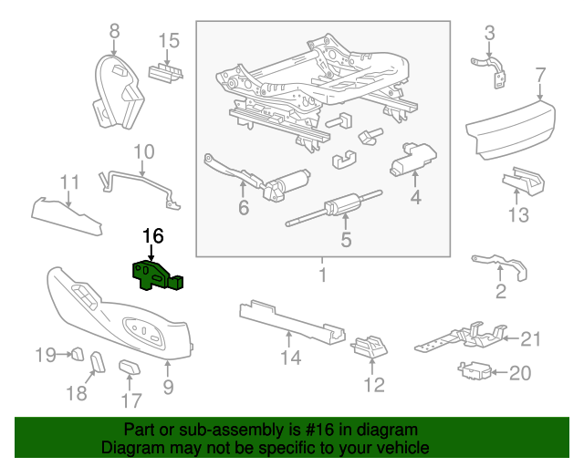 Front Passenger Side Seat Adjuster Switch 23247576 | GMPartsDirect.com