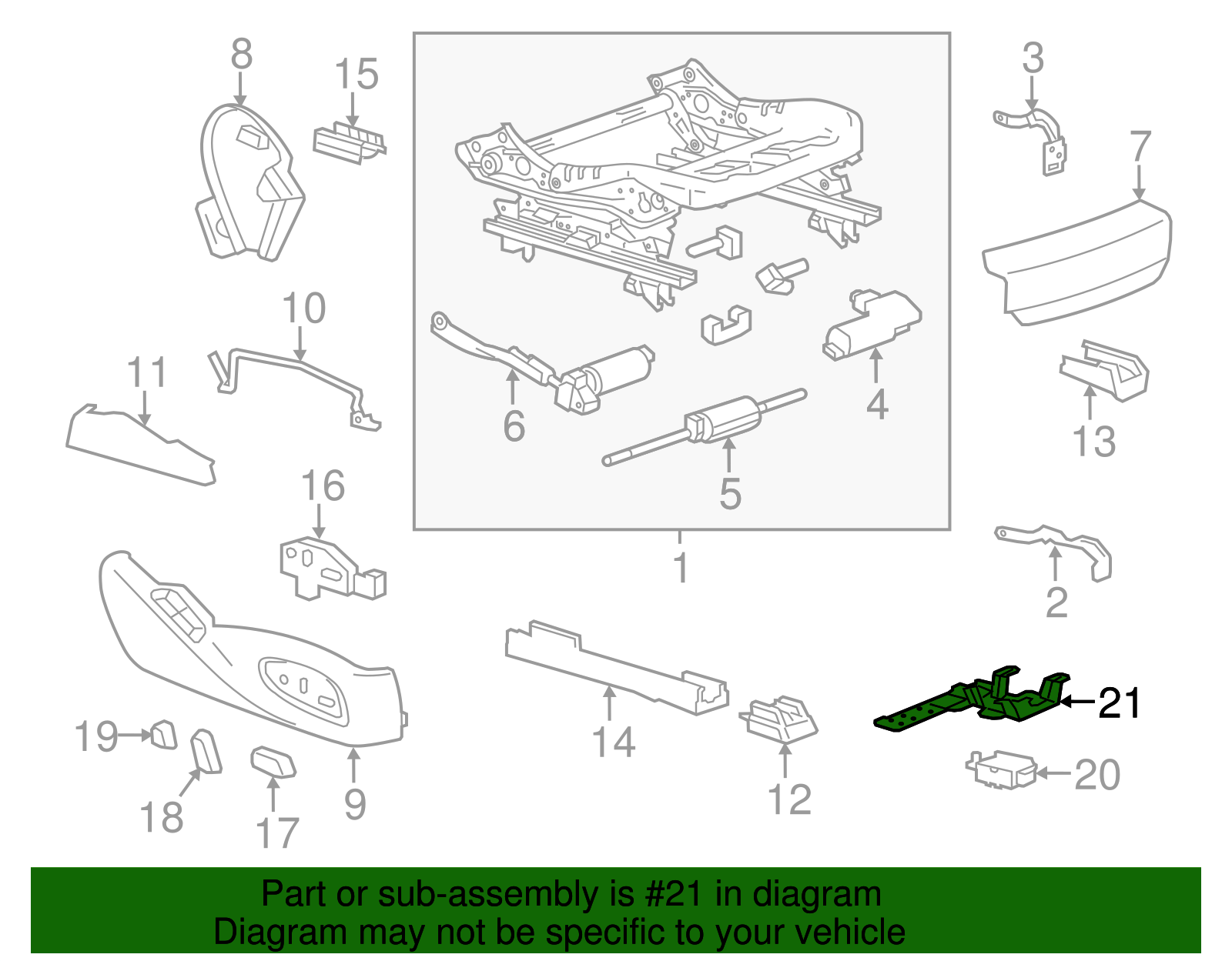 22979455 - Passenger Side Front Seat Cushion Frame Front Bracket GM ...