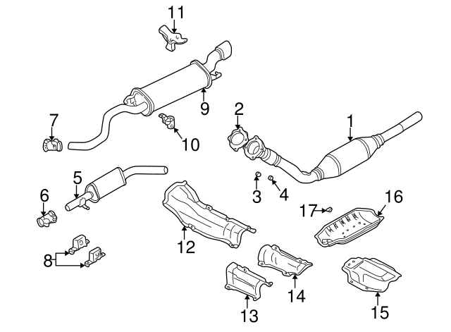 2001 2002 Audi TT Catalytic Converter 8N0 253 208 X OEM Parts Online