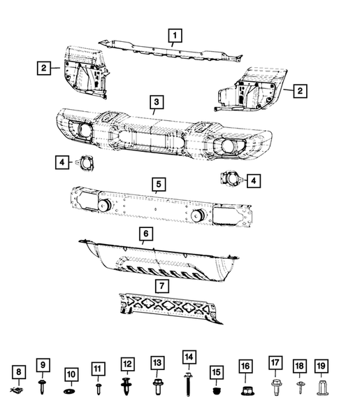 Front Bumper and Fascia for 2021 Jeep Wrangler | Mopar Estores