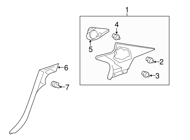 62472-50252-B0 - Interior Quarter Panel Trim Panel 2016-2017 Lexus ...
