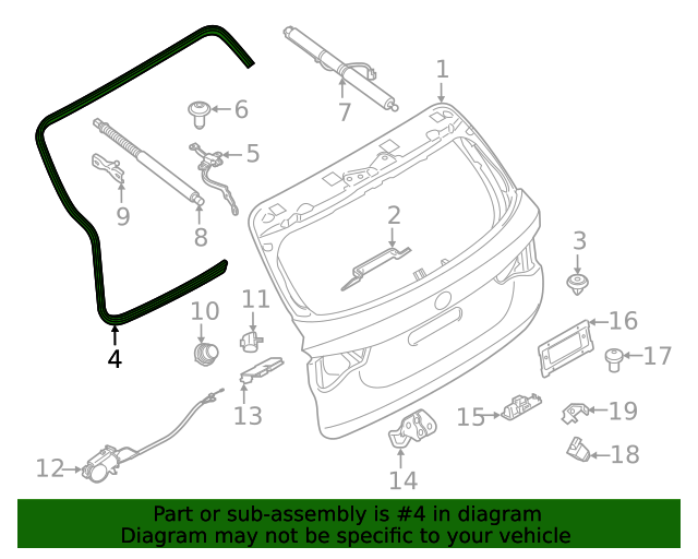 2018-2024 BMW X3 Weatherstrip 51767494945 | OEM Parts Online