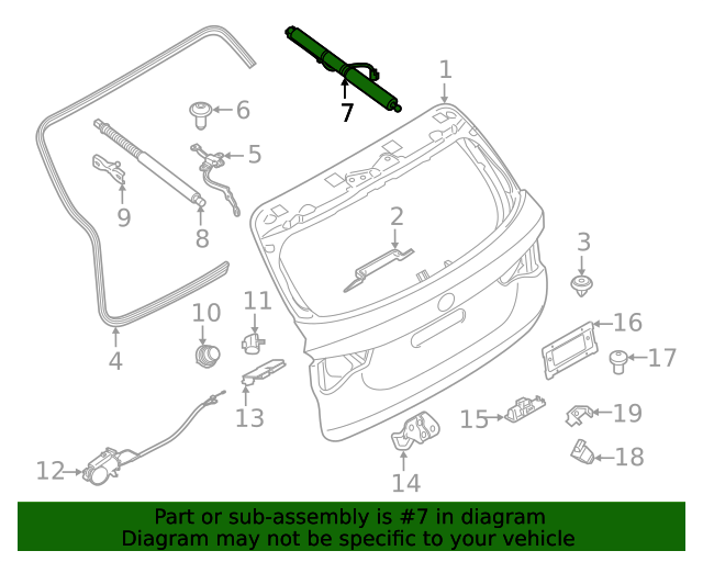 51247397322 - 2018-2021 BMW X3 Lift Cylinder (51-24-7-397-322) | BMW of ...