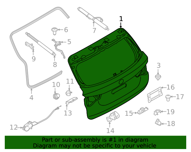 41007494942 - 2018-2024 BMW X3 Lift Gate (41-00-7-494-942) | BMW of ...