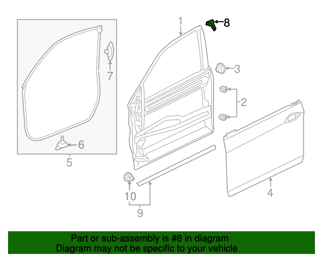 2013-2017 Honda Accord Garnish, L Front Center Corner 72496-T2A-A01 ...