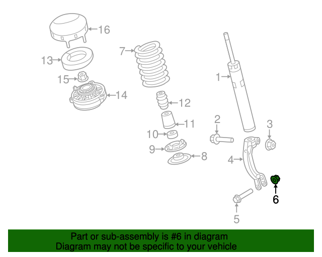 2008-2024 Audi Ft Lower Control Arm Lock Nut WHT-001-987 | OEM Parts Online