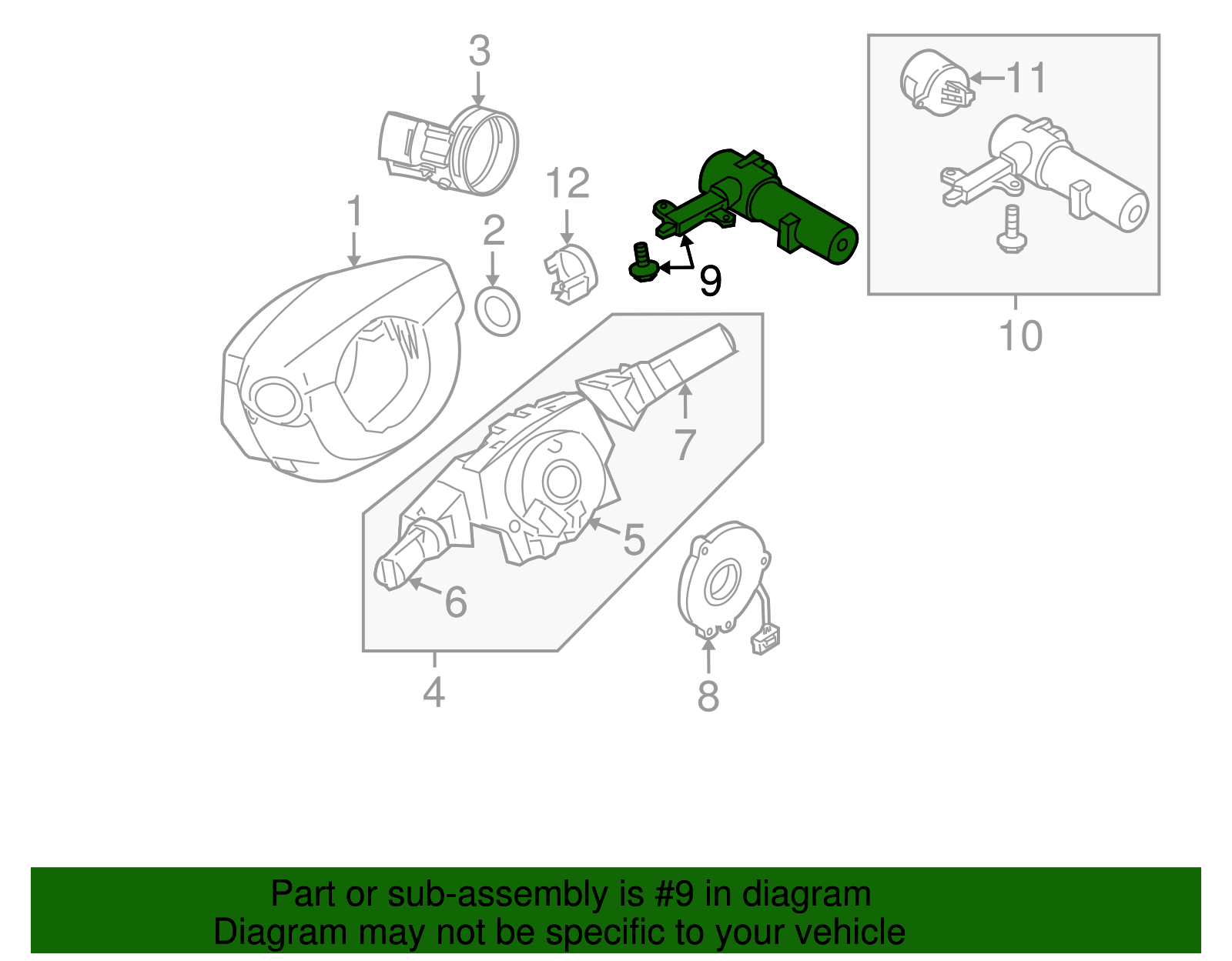 2005-2008 Nissan Steering Lock D8701-EA010 | Bill Kay Nissan Parts
