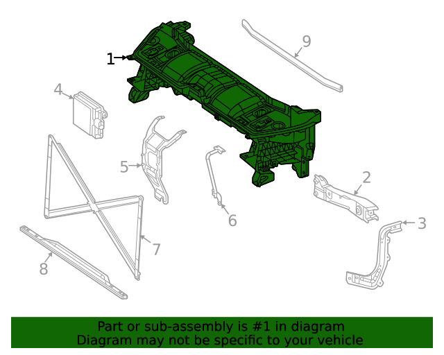 2020-2021 Mercedes-Benz Upper Tie Bar 1676209900 | MB Parts Center