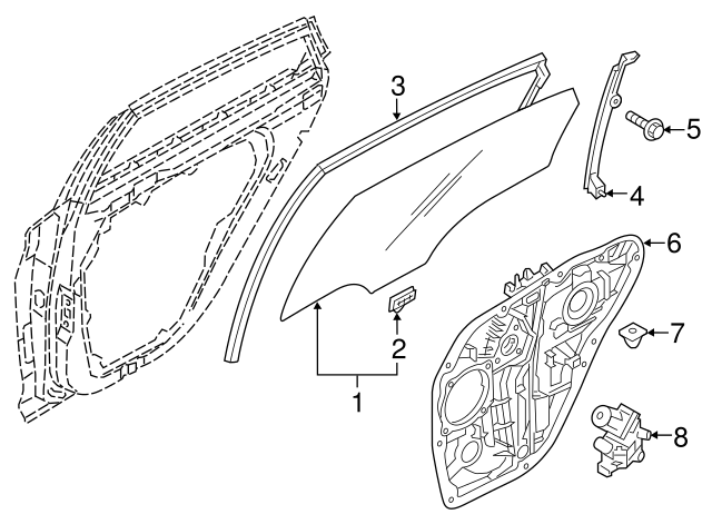 83471-C2000 - Window Regulator 2015-2019 Hyundai Sonata ...