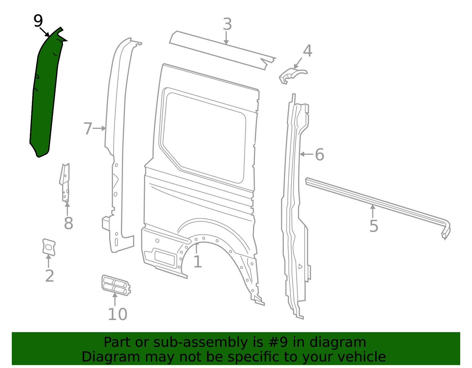 Genuine OEM Ford Part - Outer Pillar EK4Z-6141038-A | Genuine OEM Ford ...