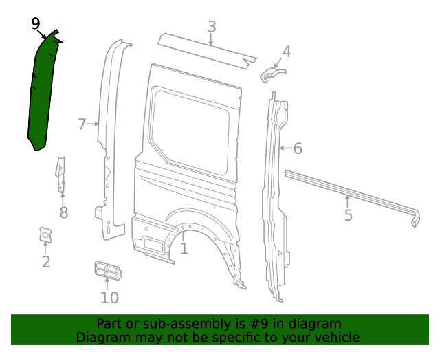 Genuine OEM Ford Part - Outer Pillar EK4Z-6141038-A | Genuine OEM Ford ...