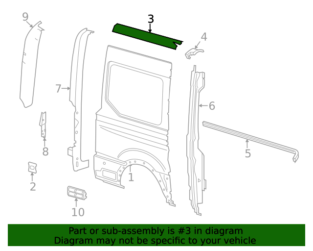 2015-2020 Ford Upper Extension - Passenger Side (RH) BK3Z-61513A12-F ...