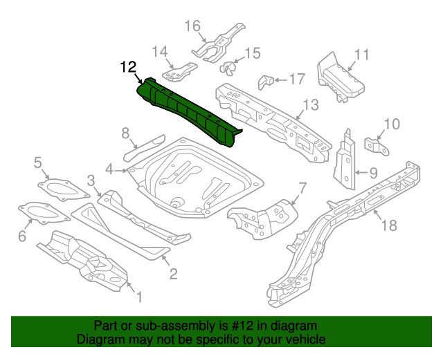 2016-2021 Volvo Lower Cross-Member 31371914 | TascaParts.com