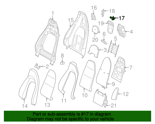 2012-2020 Porsche Seat Back Recliner Adjustment Handle 991-521-623-00 ...