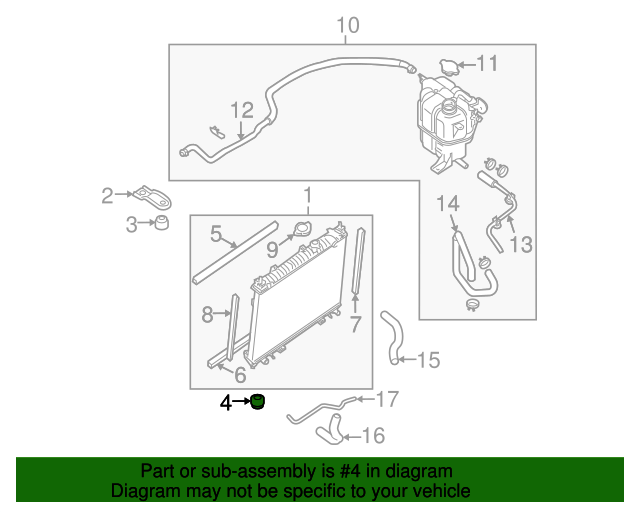 2005-2022 Nissan Radiator Assembly Mount Cushion 21508-4P00A | Nissan ...