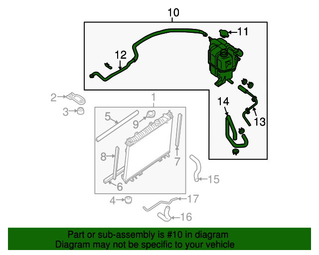2005-2019 Nissan Reservoir Assembly 21710-ZL01A | QuirkParts