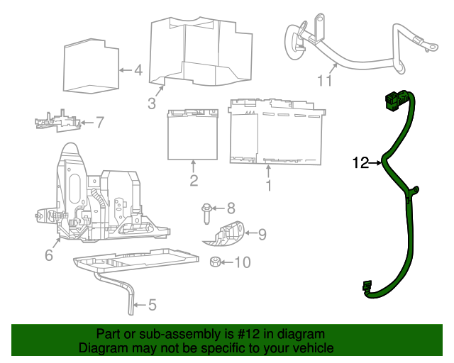 2019-2020 Jeep Compass Positive Cable 68309053AE | TascaParts.com