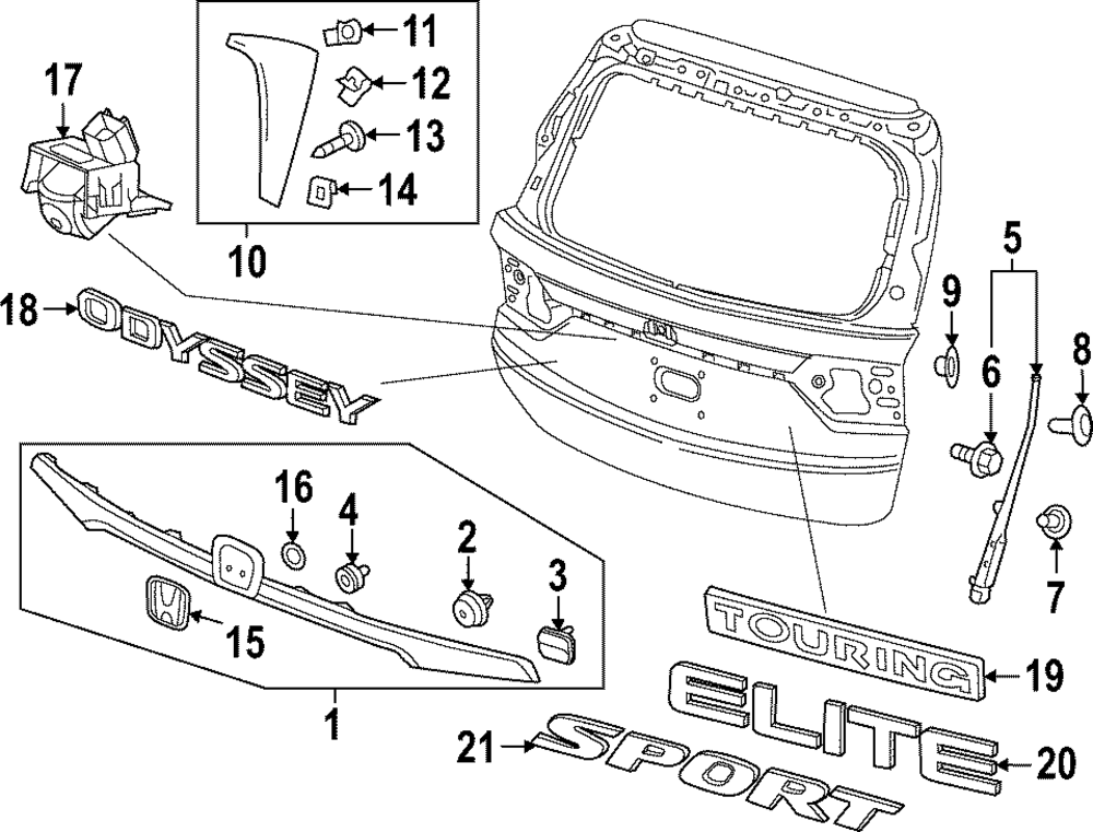 2021-2024 Honda Odyssey Finish Molding Clip 91514-THR-A11 | Honda ...