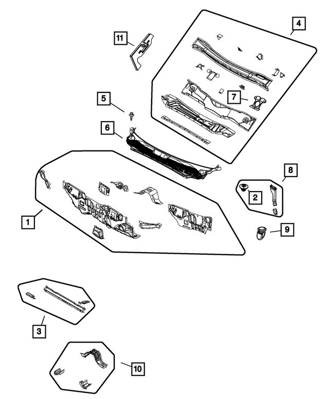 2008-2020 Mopar Air Baffle, Right 5155718AC | Mopar Estores
